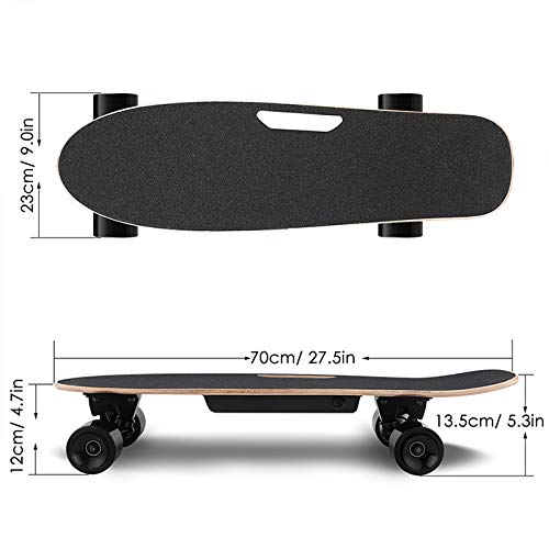 Electric Skateboard with Remote Control for Adults, 7 Layers Maple Longboard, 12 MPH Top Speed, 10 Miles Range (US Stock)