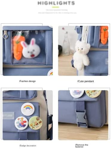TOAOSET Kawaii Backpack Set Kawaii Pendant Pin and Accessories, 3pcs Set Teens Youth Girl Cartoon Aesthetic Cute Backpack (Cartoon backpack,one size)