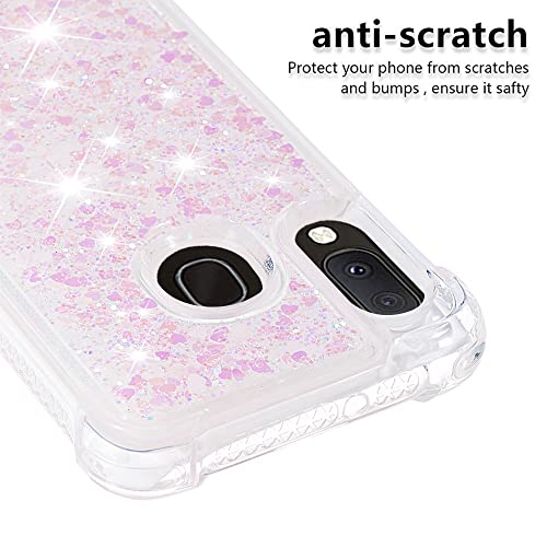 Phone Case Cover Glitter Case Compatible with Samsung Galaxy A20e/A10e Case Compatible with Women Girls Girly Sparkle Liquid Luxury Floating Quicksand Transparent Soft TPU Phone Case Bags Sleeves (Co