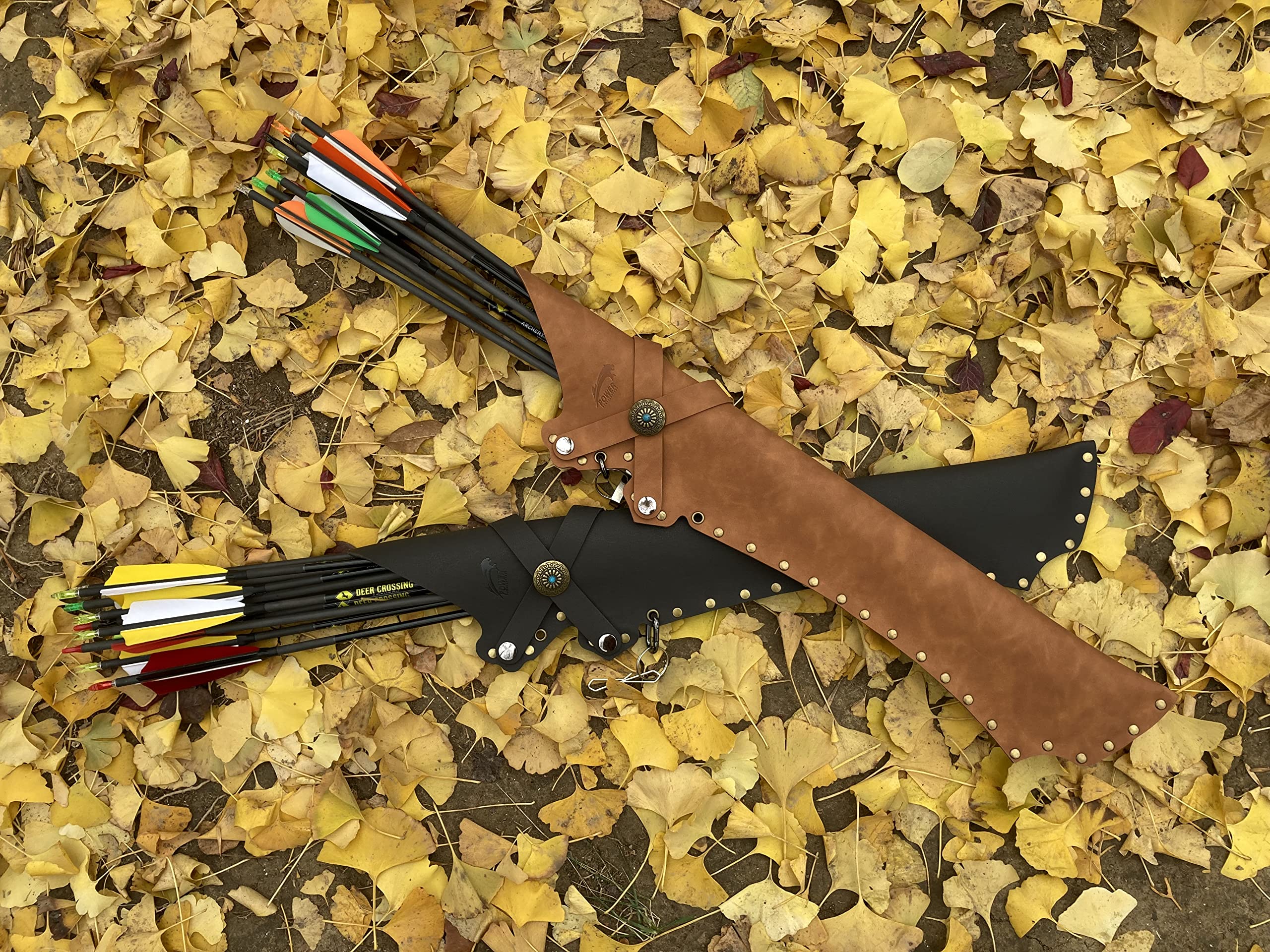 Gemilla Archery Arrow Quiver, Lightweight Arrow Holder, Vintage Design Quivers for Arrows Bow Hunting Targeting (Brown)