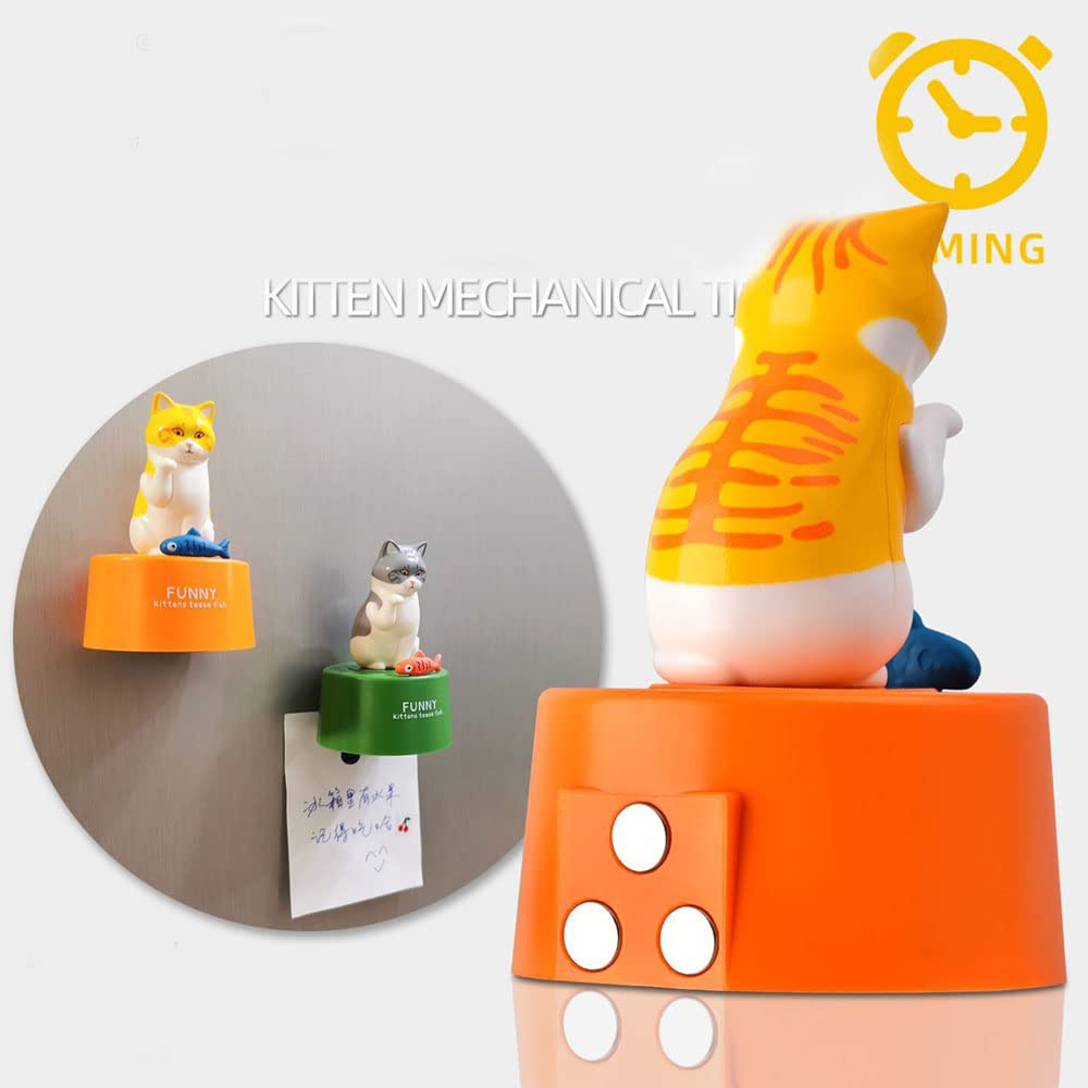 Golandstar Funny Cat Mechanical Timer 60 Minutes Kitchen Gadget Cooking Clock Loud Alarm Counters Manual Timer for Study (Orange) 6.5cm x 9.4cm GRB685 GRB685