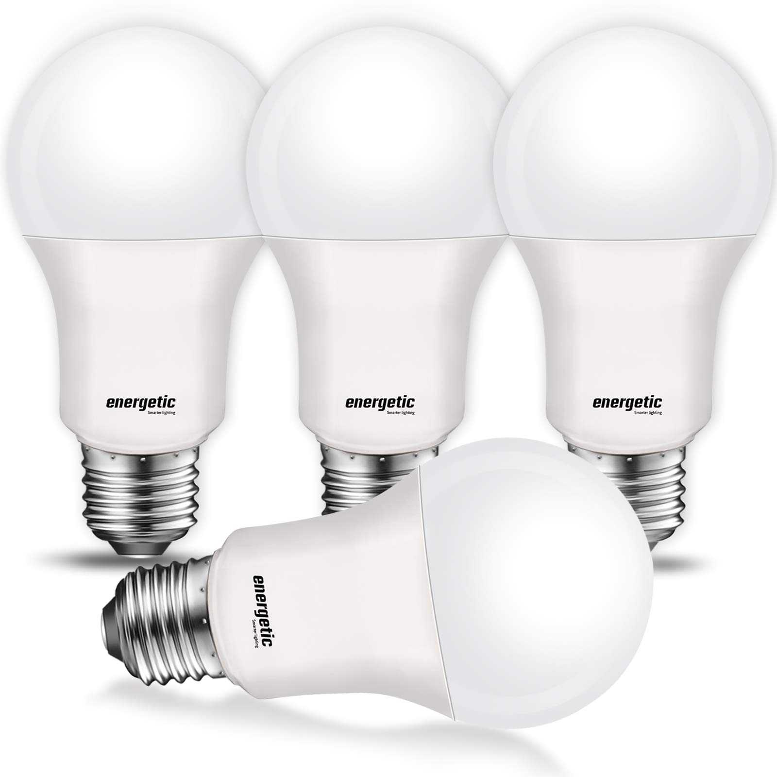 Energetic 75W Equivalent LED Light Bulb, 1200 Lumens, 5000K Daylight, Non-Dimmable A19 LED Bulb, UL Listed, E26 Medium Base, 6-Pack