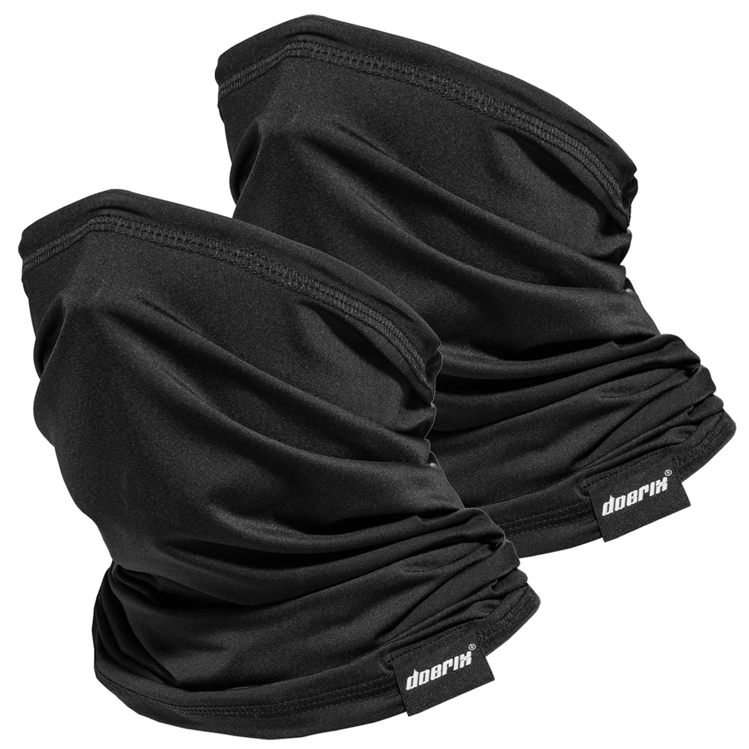 Doerix Neck Gaiter Face Mask Reusable, Cloth Face Masks Bandana Balaclava Cover Scarf Shield (1, Solid-Blue)