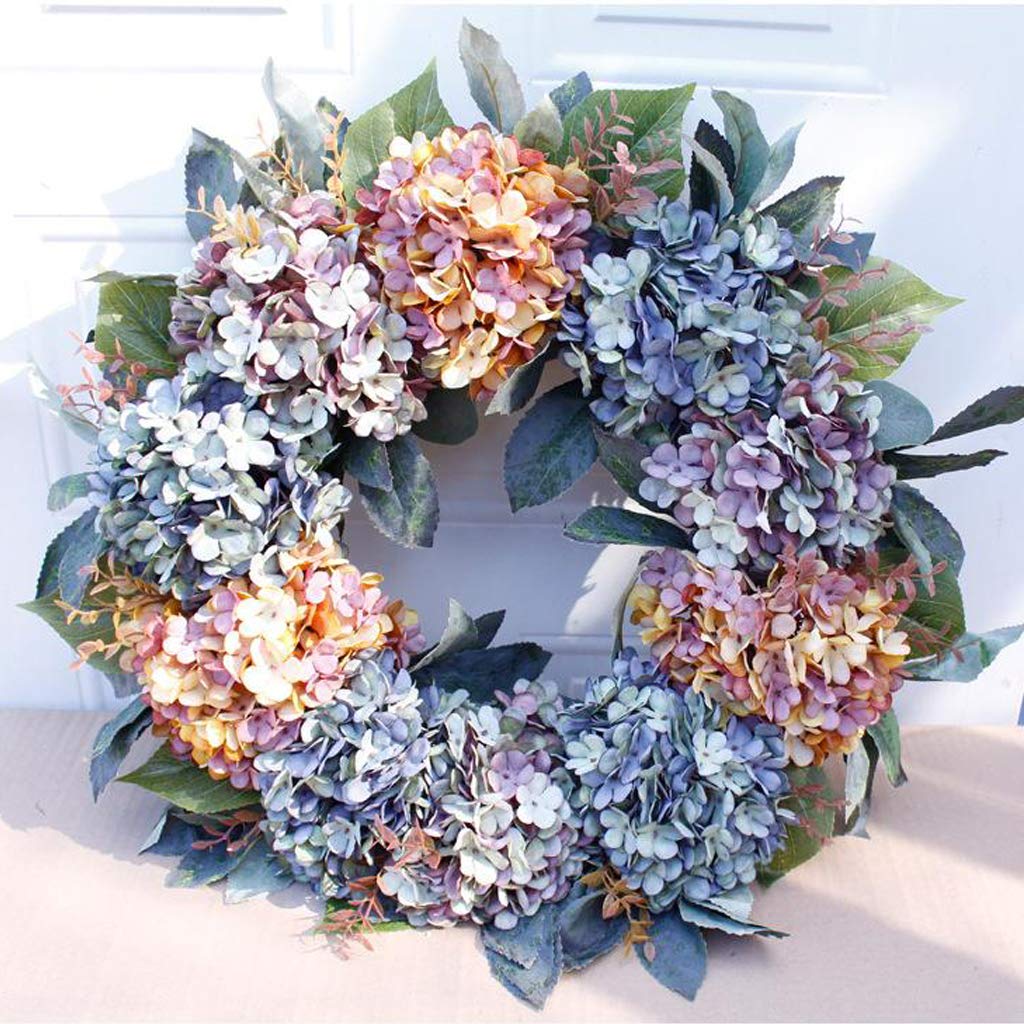 DYNWAVE Floral Wh, Home Wall Hanging Wh, Artificial Hydrangea Wh for Front Door, Wedding Garden Front Door Decorations