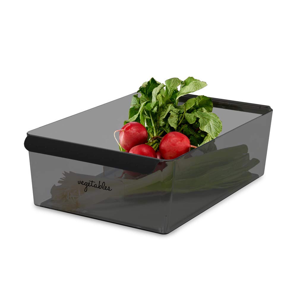madesmart Fridge/Pantry 8in Wide Deep Bin, Carbon