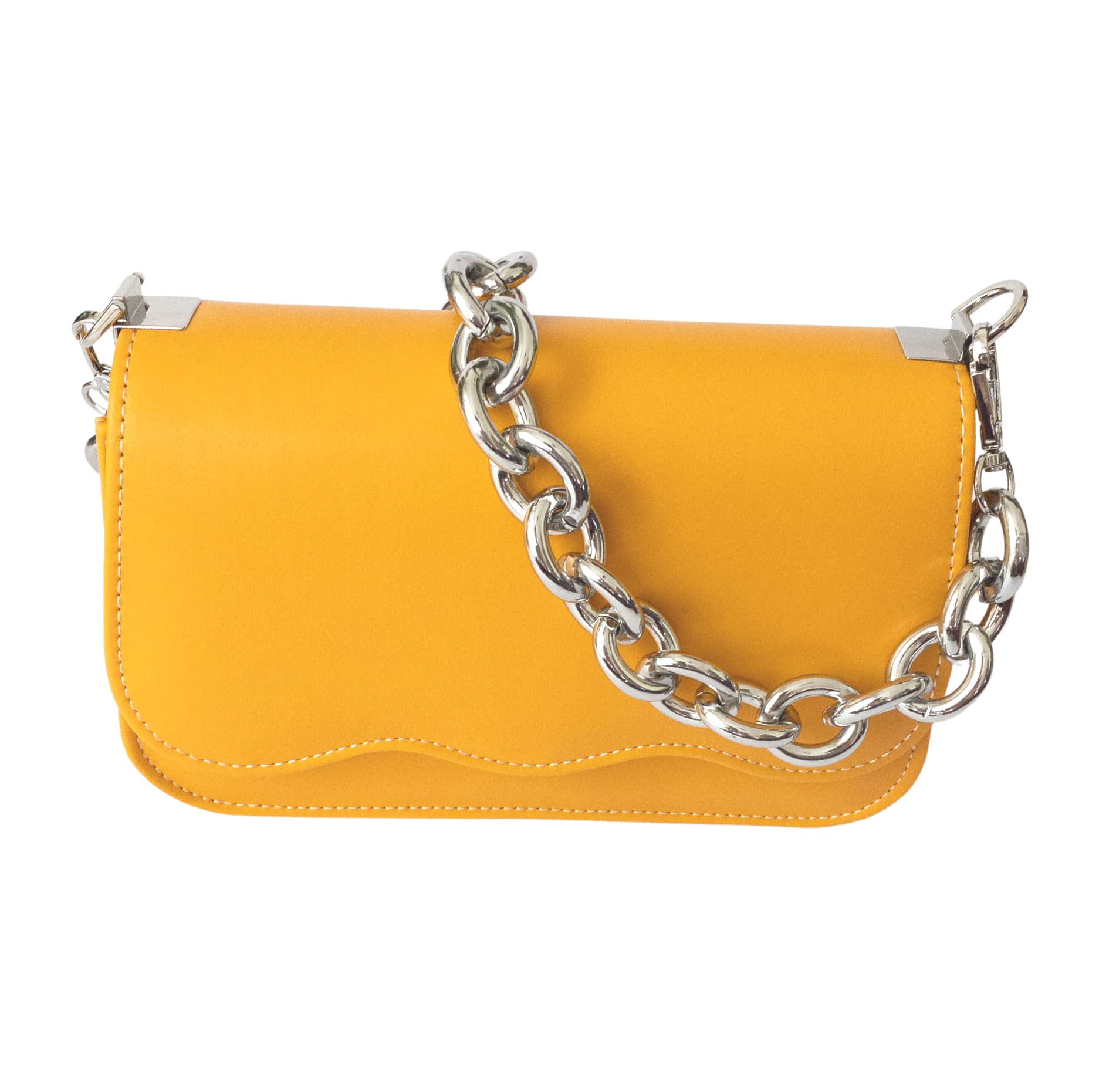Handbag Womens,Women Shoulder Bag,Vegan Leather Handmade Woman Bag,Completely Handcrafted, Trendy (Yellow)