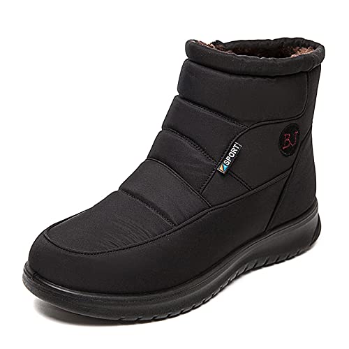 FASDNENDYS Women's Winter Boots Soled Fashion Colorblock Women's Thick Wedges Shoes Boots Short Women's Boots Short Tan S