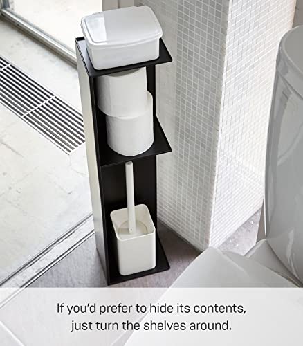 Yamazaki Home Organizer Steel | Toilet Paper Stocker, One Size, Black