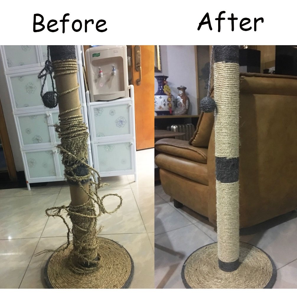 Yangbaga Sisal Rope for Cats - 1/4 Inch - Natural Fiber and Color 66FT¡