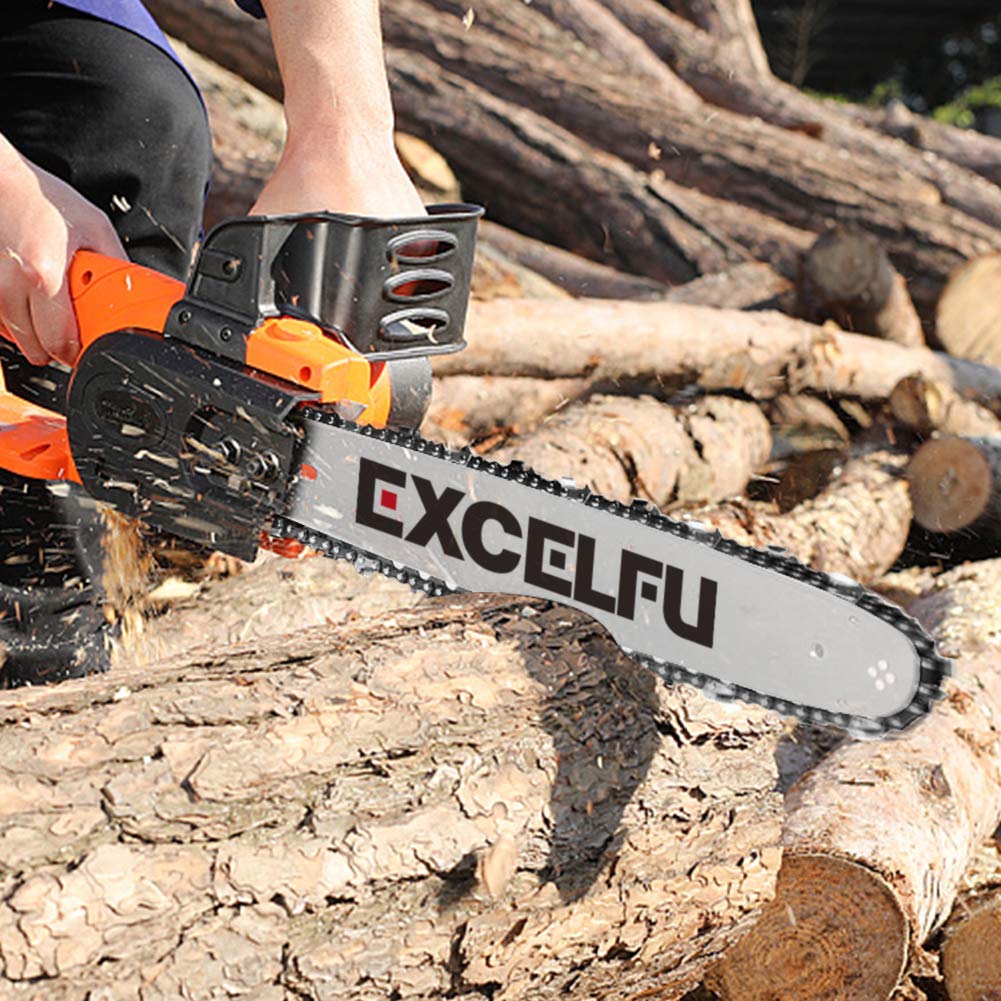 EXCELFU 3 Pack 8 inch Chainsaw Chains 3/8 LP .050 Inch 33 Drive Links Compatible for Chicago, Earthwise, Greenworks and More