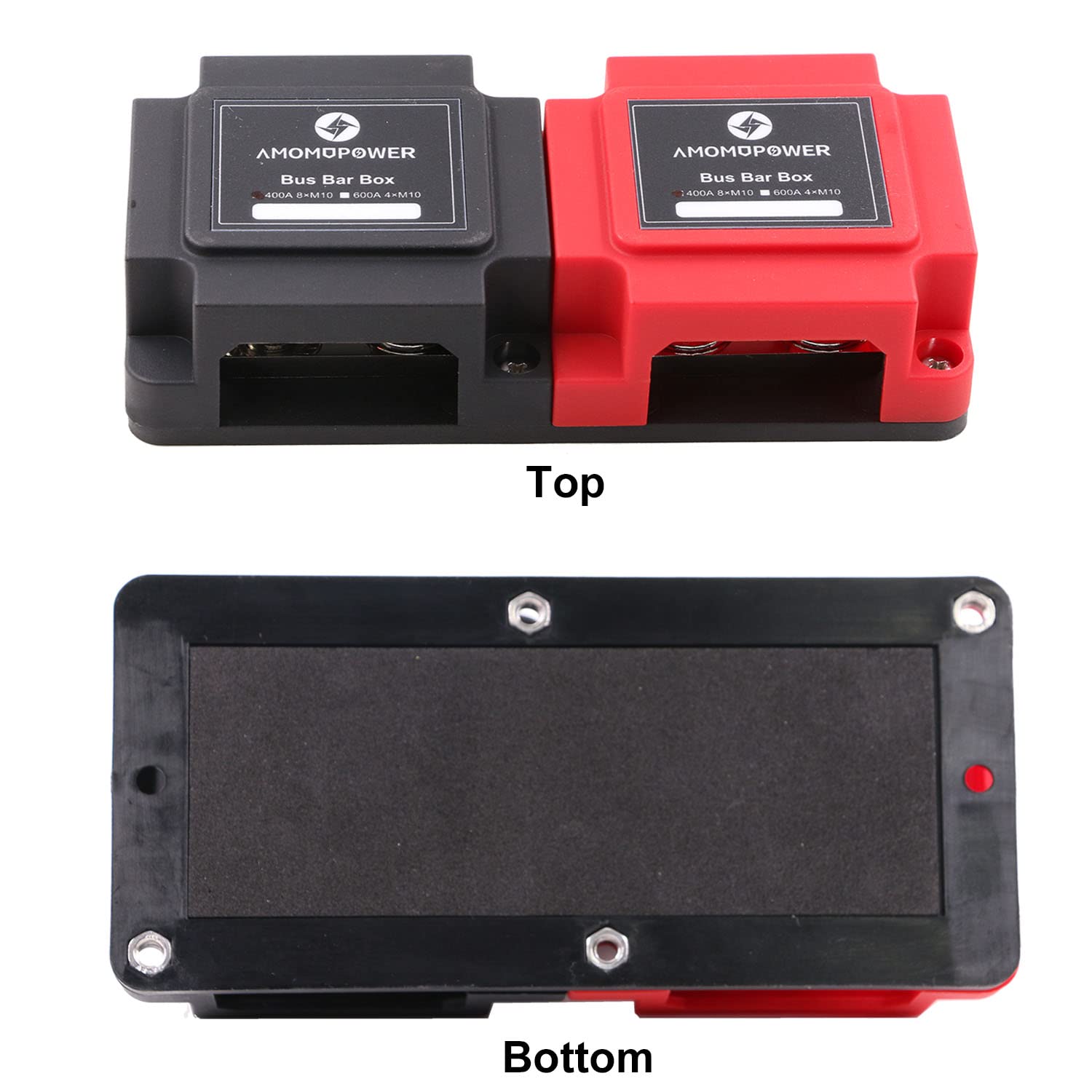 Gloaso Copper Bus Bar 12V- 48V 400A Heavy Duty Module 8X 3/8" Studs Terminals Power Distribution Blocks 400 Amp Battery Busbars Box with Cover for Car Marine Boat RV Solar, Positive& Negative
