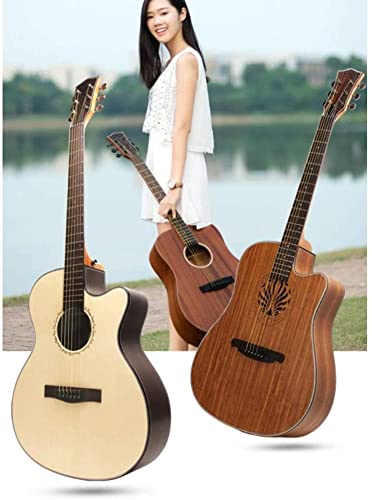 Guitar Kit, String Instrument Electronic Guitar Acoustic Guitar , Beginner Classical Guitar Handmade Student Practice Adult Ballad Musical Instrument Can Carry ( Color : A-brown , Size : Long-105cm )