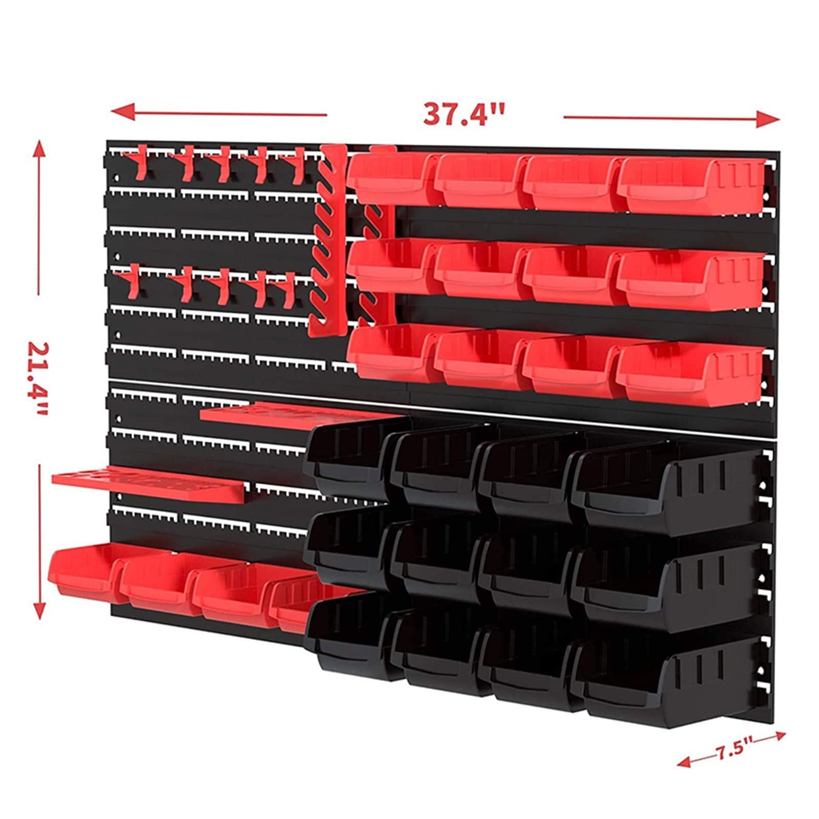 full of happiness Hanging Board Storage Box Pegboard Hook Organizer Wall-Mounted Hardware Tool Parts Garage Workshop Storage Rack Toolbox