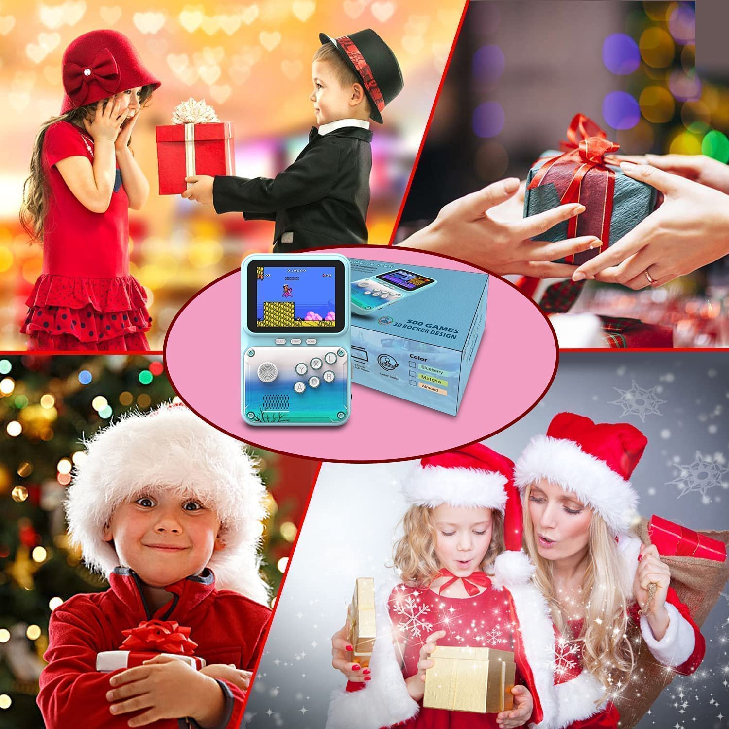 Handheld Game Console for Kids, Protable Retro Video Games Console with 2.8 Inch Screen, Support TV Connection & Two Players, 1000 mAh Rechargeable Battery