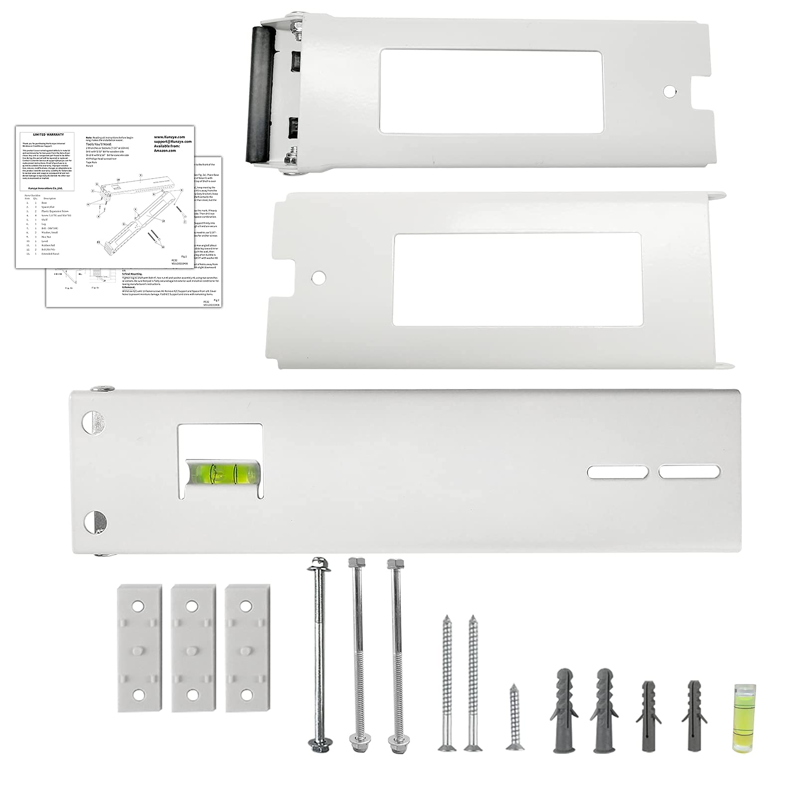 Kunzye Window Air Conditioner Support Bracket Light Duty, Up to 85 lbs, Fits for 5,000-12,000 btu