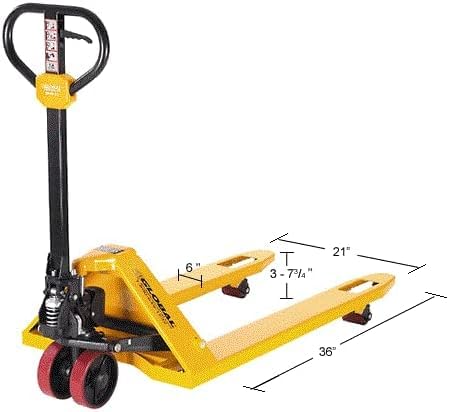 Global Industrial Pallet Truck, 5500 Lb. Capacity, 21 x 36