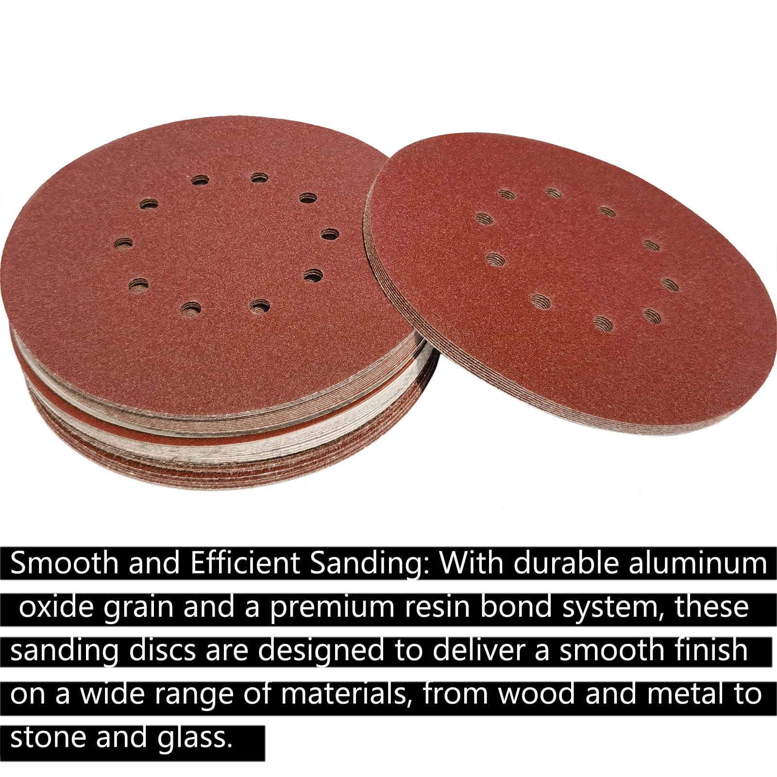 SACKORANGE 50 Pack 9-Inch 10 Hole 120 Grit Hook-and-Loop Drywall Sandpaper - Aluminum Oxide Sanding Disc for 9" Drywall Sander Wood Furniture Finishing …