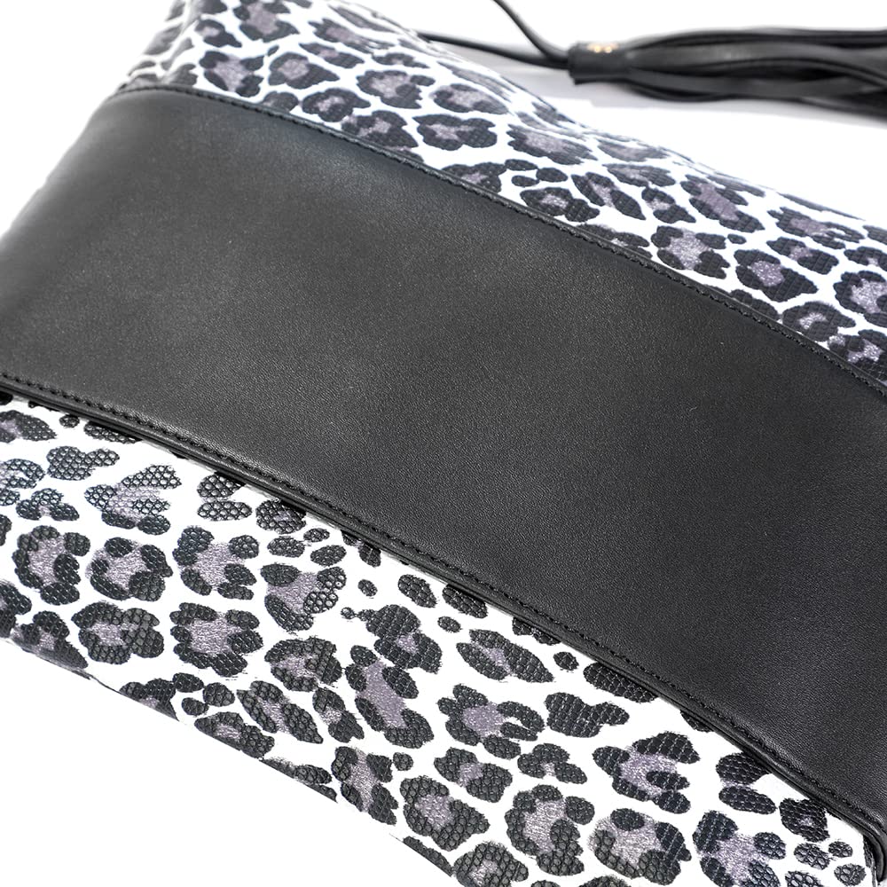 FASHLANLIKA Clutch Purses for Women Wristlet Purse Leopard Print Handbag Clutch Wristlet Bag (Black)
