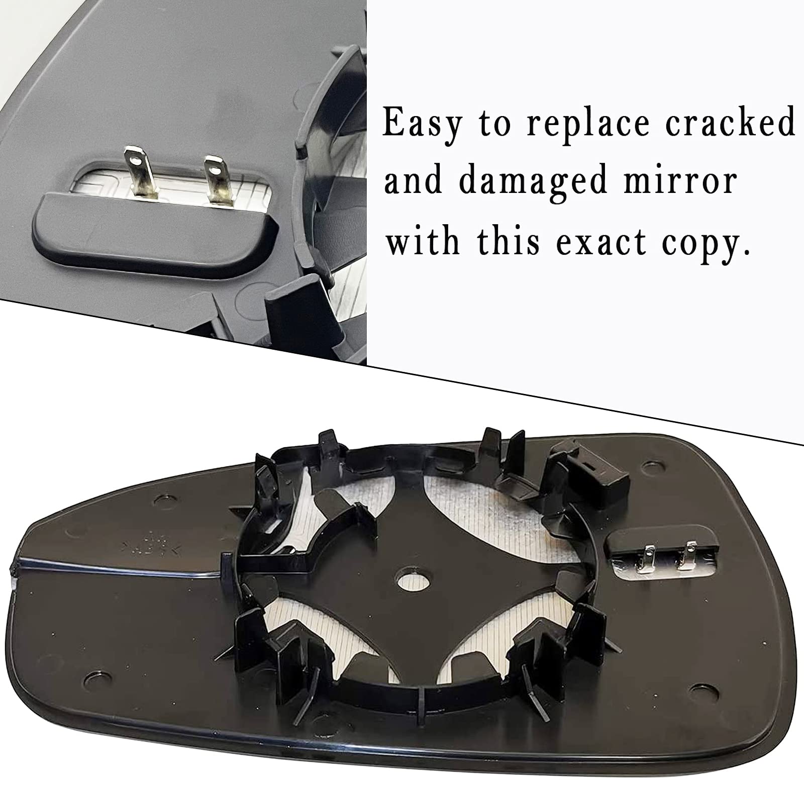 DS7Z17K707B Fusion Passenger Side Mirror Compatible with 2013-2020 Ford Fusion Right Power Heated Convex Mirror Glass