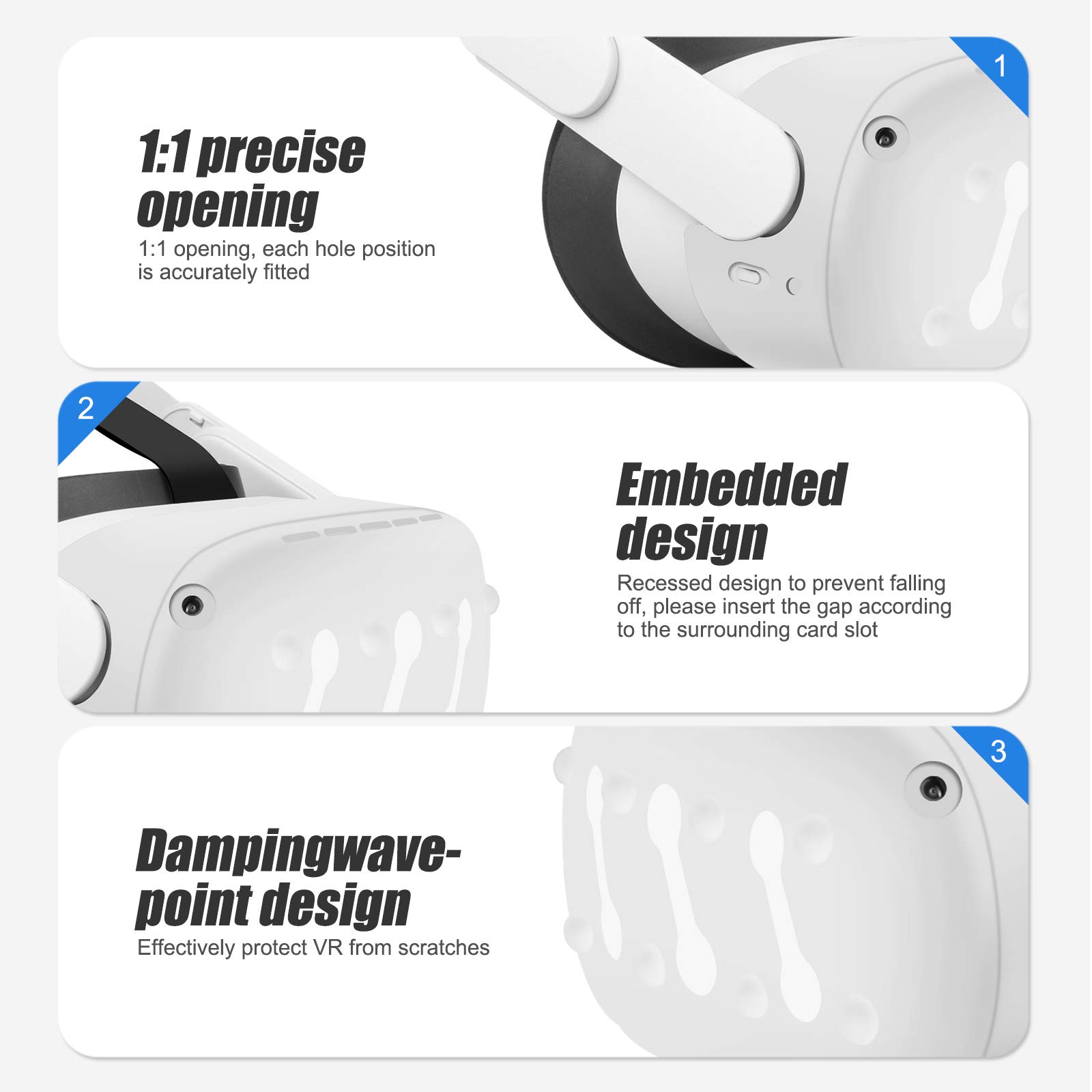 Eyglo VR Protective Shell for Oculus Quest 2 Headset, Anti-Fall and Anti-Dirt Front Cover Protects Front of Oculus Quest 2(White)