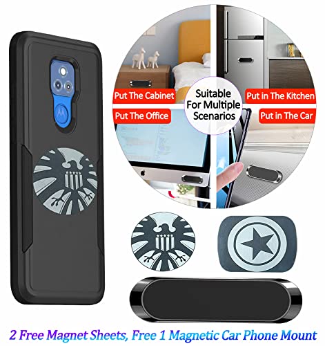 LMDAMZ for Galaxy S21 Ultra 6.8 Inch Double Layer Hybrid Military Grade Rugged Shock Resistant Drop Case with 1 PCS Magnetic Car Mount and 1 PCS HD Tempered Glass Screen Protector (Green)