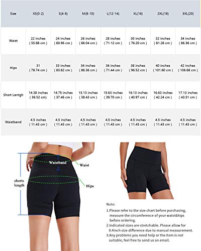 FAFAIR Stretchy Yoga Shorts for Women with Pockets Athltic Cycling Non See Through Shorts Dark Grey L