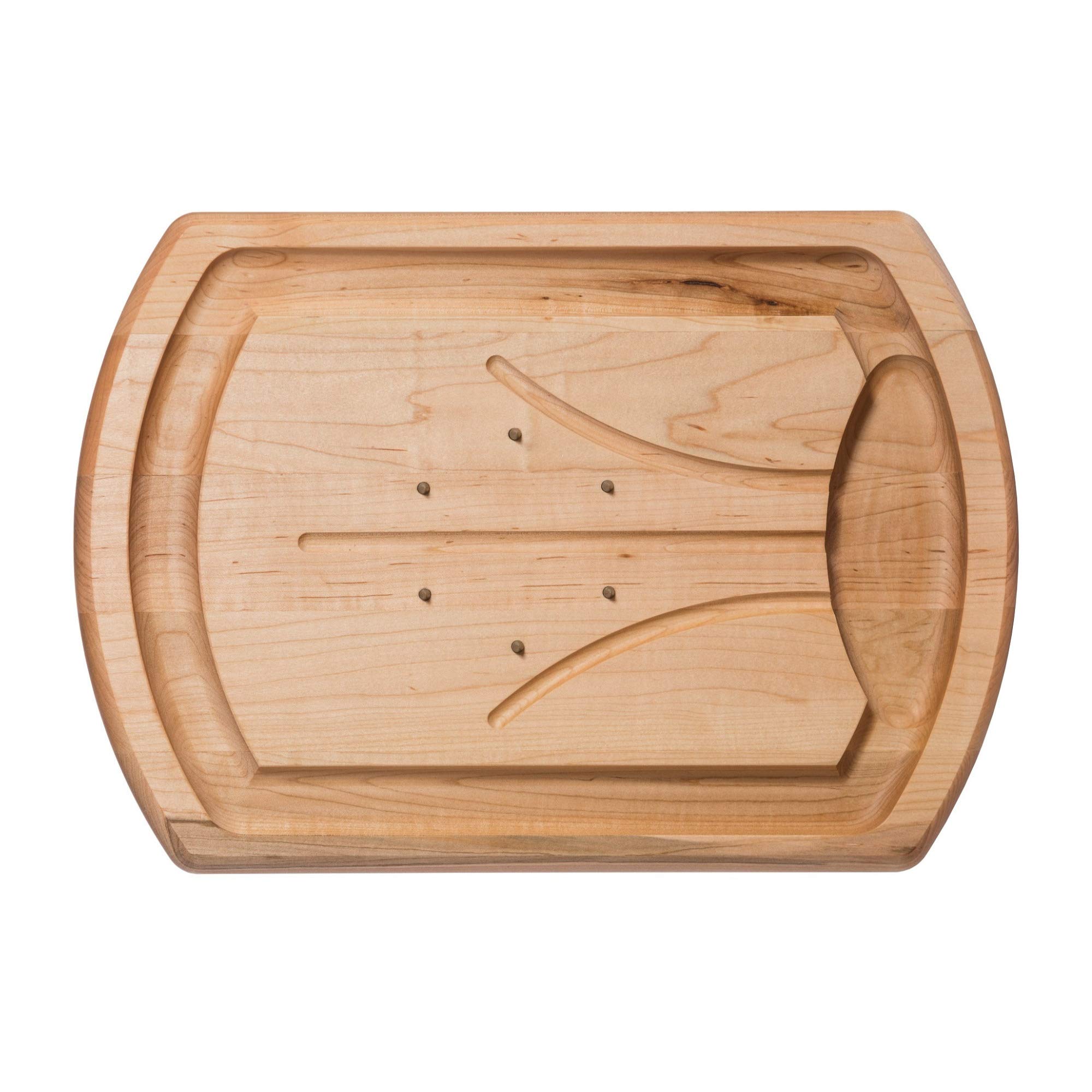 J.K. Adams 20-Inch-by-14-Inch Maple Wood Carving Board with Spikes