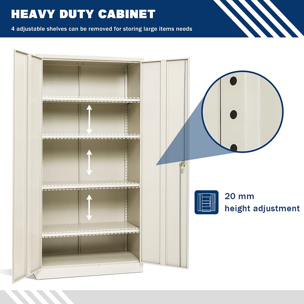 Greenvelly Locking Metal Gun Cabinet with 2 Doors, Tall Steel Gun Cabinet