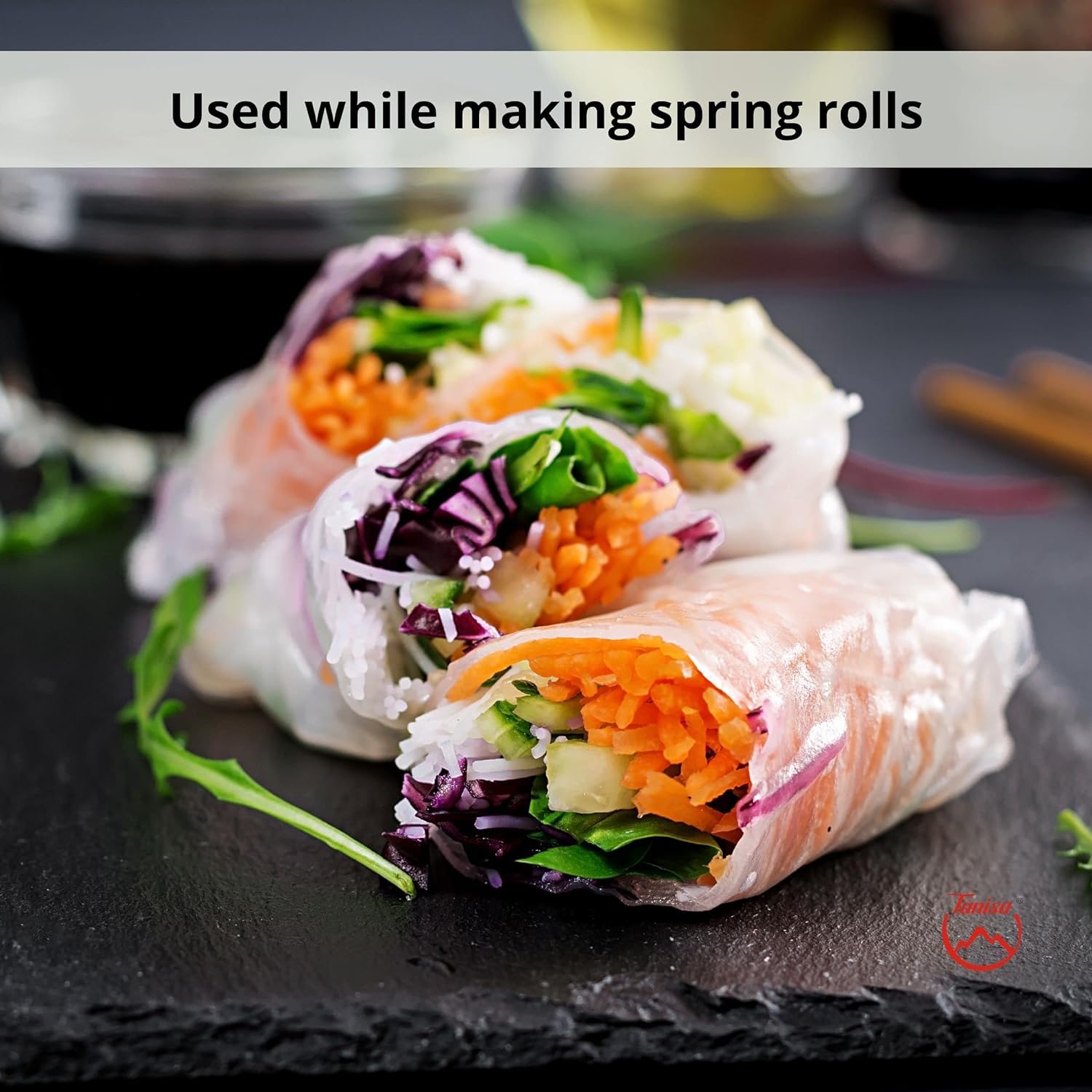 TANISA Organic Brown Rice Paper Wrappers, 22 Sheets Spring Roll Wrappers, Low carb tortilla for Fresh Rolls, Healthy Gluten free wraps, Suitable for Any Meal (8.7 inch - 7.05 oz)