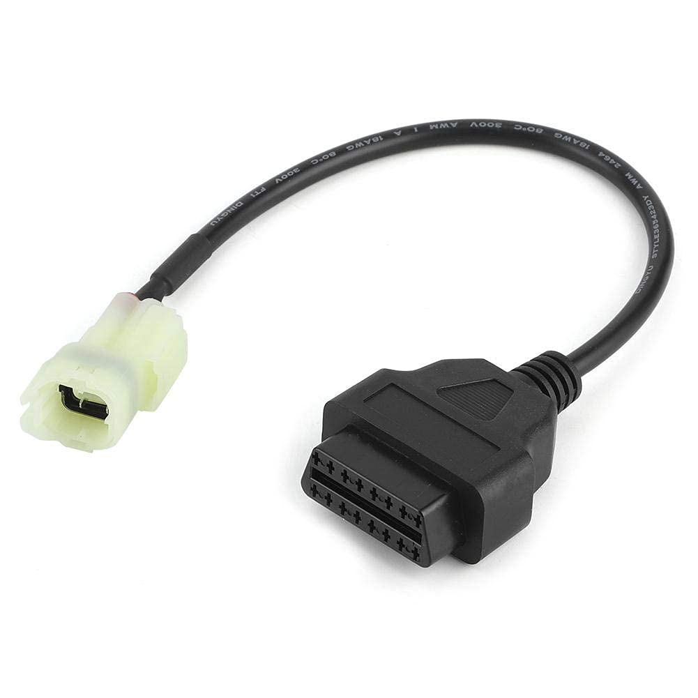 Duokon 4 Pin OBD2 Adapter, Small Size OBD2 Convertor Motorcycle Fault Detection Parts Fit for Motorbikes or Similar
