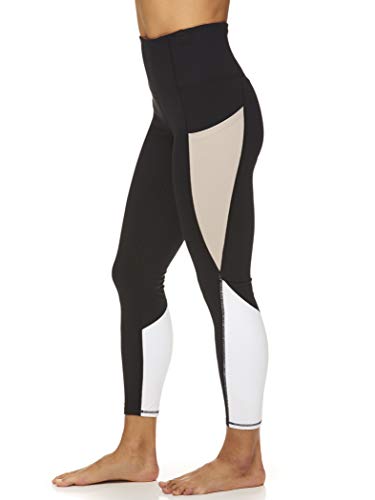 Gaiam Women's High Waisted Capri Yoga Pants - High Rise Compression Workout Leggings - Athletic Gym Tights - Black (Tap Shoe), Small