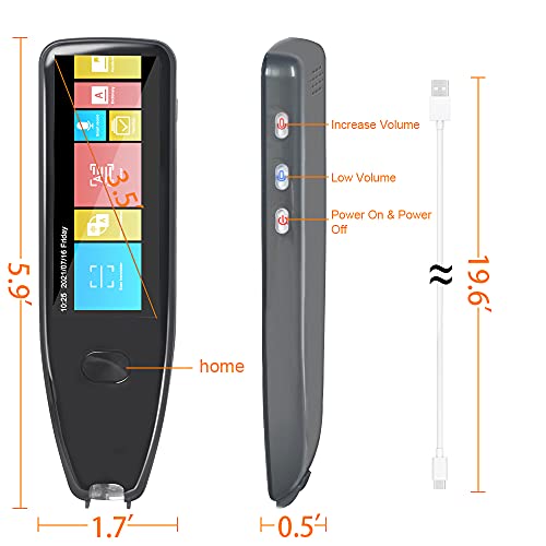 Scanning Translator Device with Camera, Scanner Language Translator Pen for Spanish, German, Japanese, English, Chinese, Russian/Online 116 Languages Speak & Translate/Scan Text