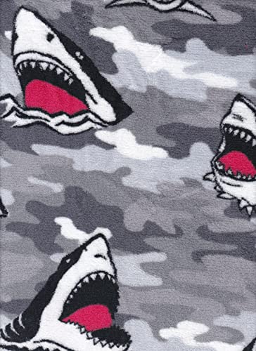 Newcastle Fabrics Whisper Fleece Shark CAMO Grey 60", Fabric Bolt