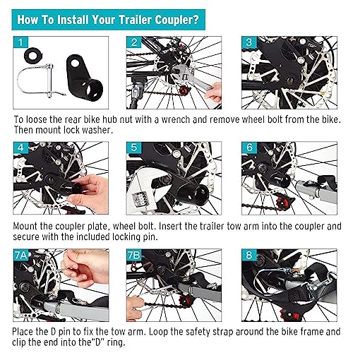 Titanker Upgraded Bike Trailer Attachment Bike Trailer Coupler for Instep & Schwinn Bike Trailers