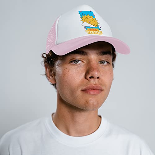 DSRTE 3PCS Blanks Trucker Hats Polyester Summer Mesh Cap with Adjustable Snapback Strap for Sublimation DIY (Pink)