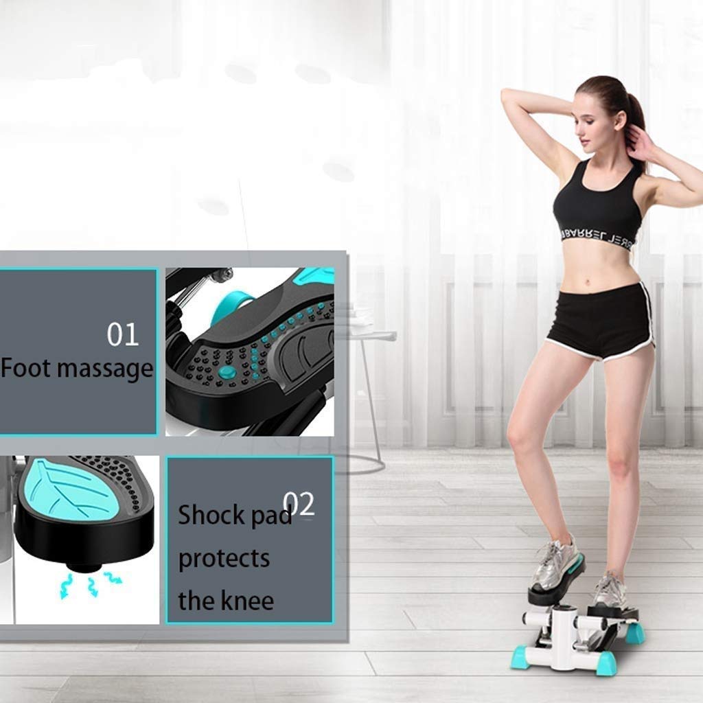 GRETD Mini Stepper Air Climber Step Fitness Exercise Machine with Resistance Band and LCD Display