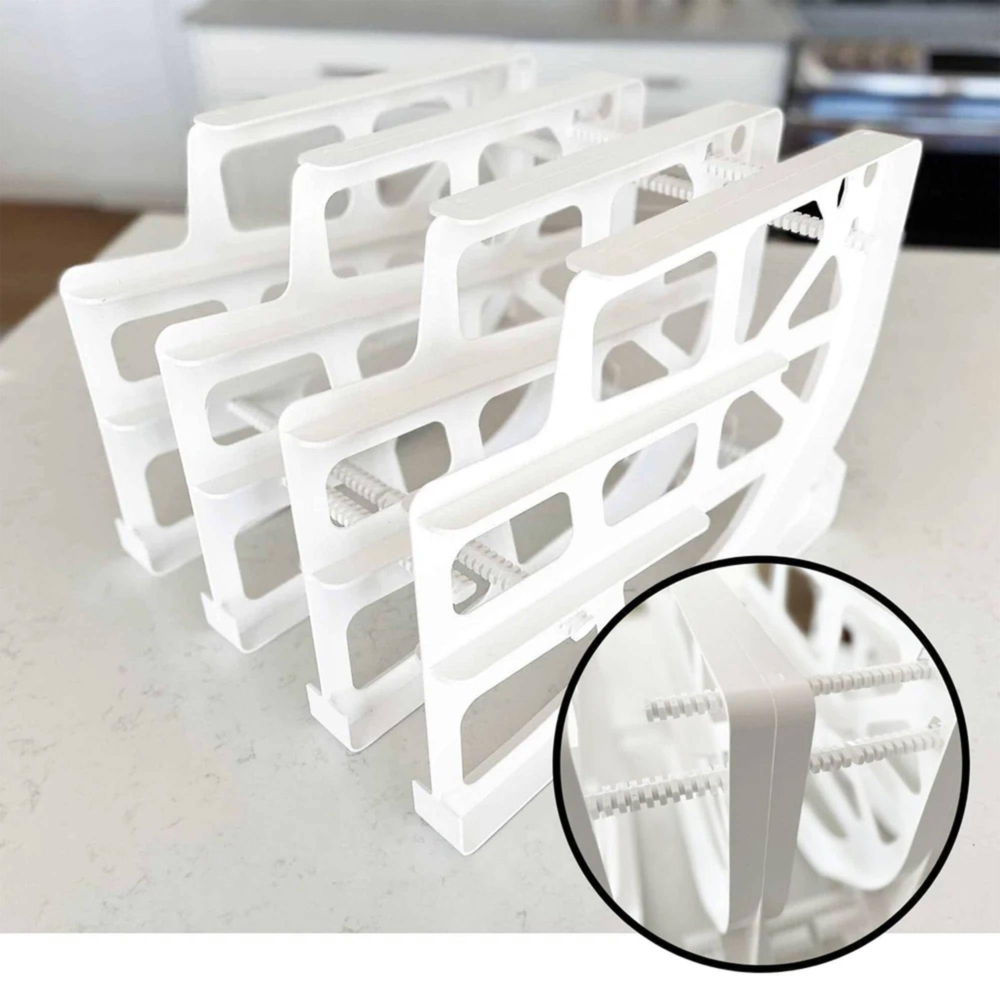 FIFO Countertop Can Tracker Hold Up To 54 Standard 10 to 15 Oz Can Sizes, White Stackable & Adjustable Can Organizer for Pantry | Rotating Canned Food and Soda Storage Kitchen Organizer (2 Pack)