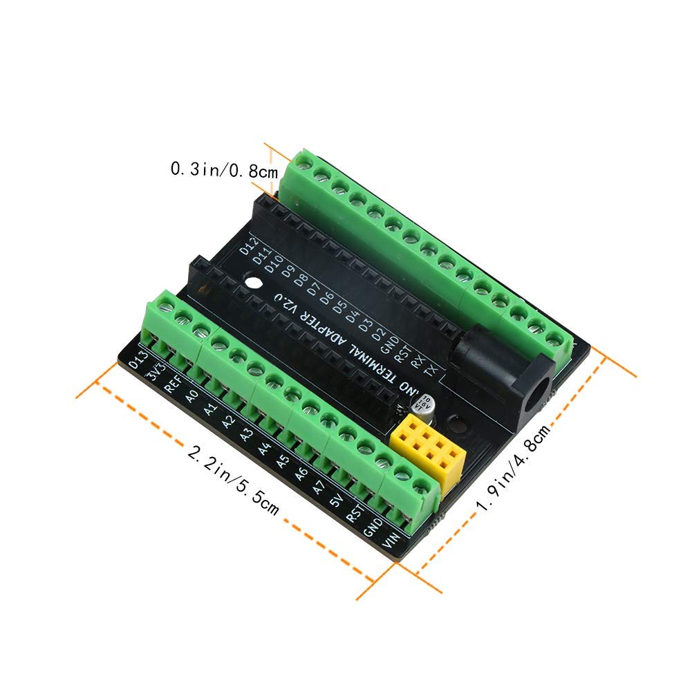 Emakefun Terminal Expansion Adapter Board Compatible with Arduino Nano V3.0 AVR ATMEGA328P with NRF2401+ Expansion Interface, DC Power Supply Interface (5PCS)