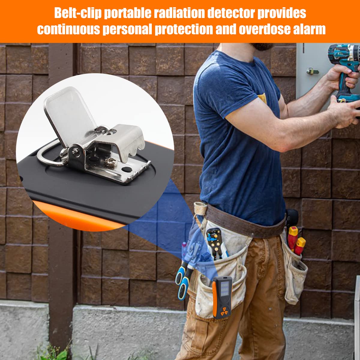 Geiger Counter Nuclear Radiation Detector, Portable High Accuracy Radiation Dosimeter, Handheld Beta Gamma X-ray Radiation Monitor with Backlight LCD Display, Battery Powered