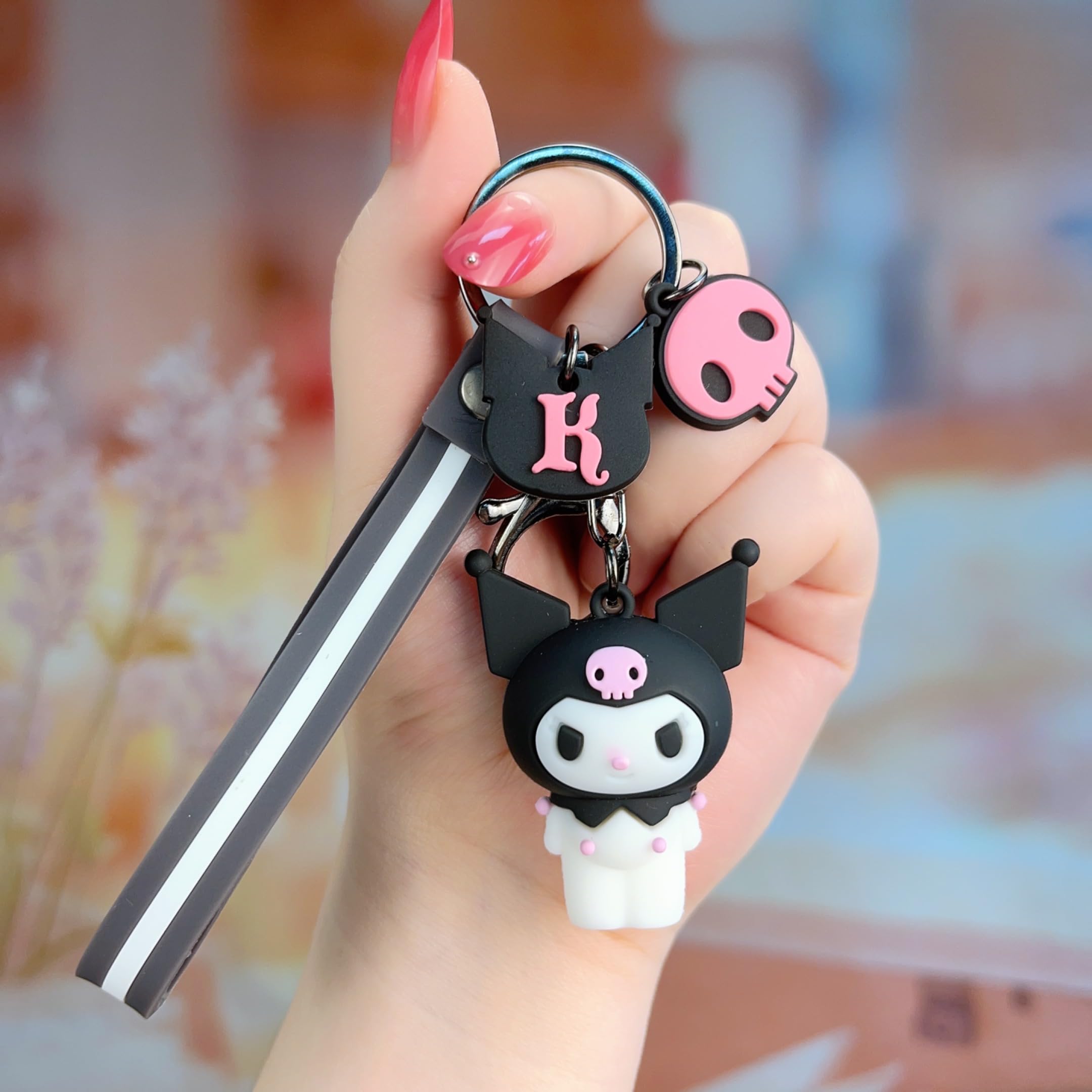 heoc cute Kawaii accessories anime keychain keyring wallet handbag car accessories cute keychain 5/7Pcs (Multicolor 7P)