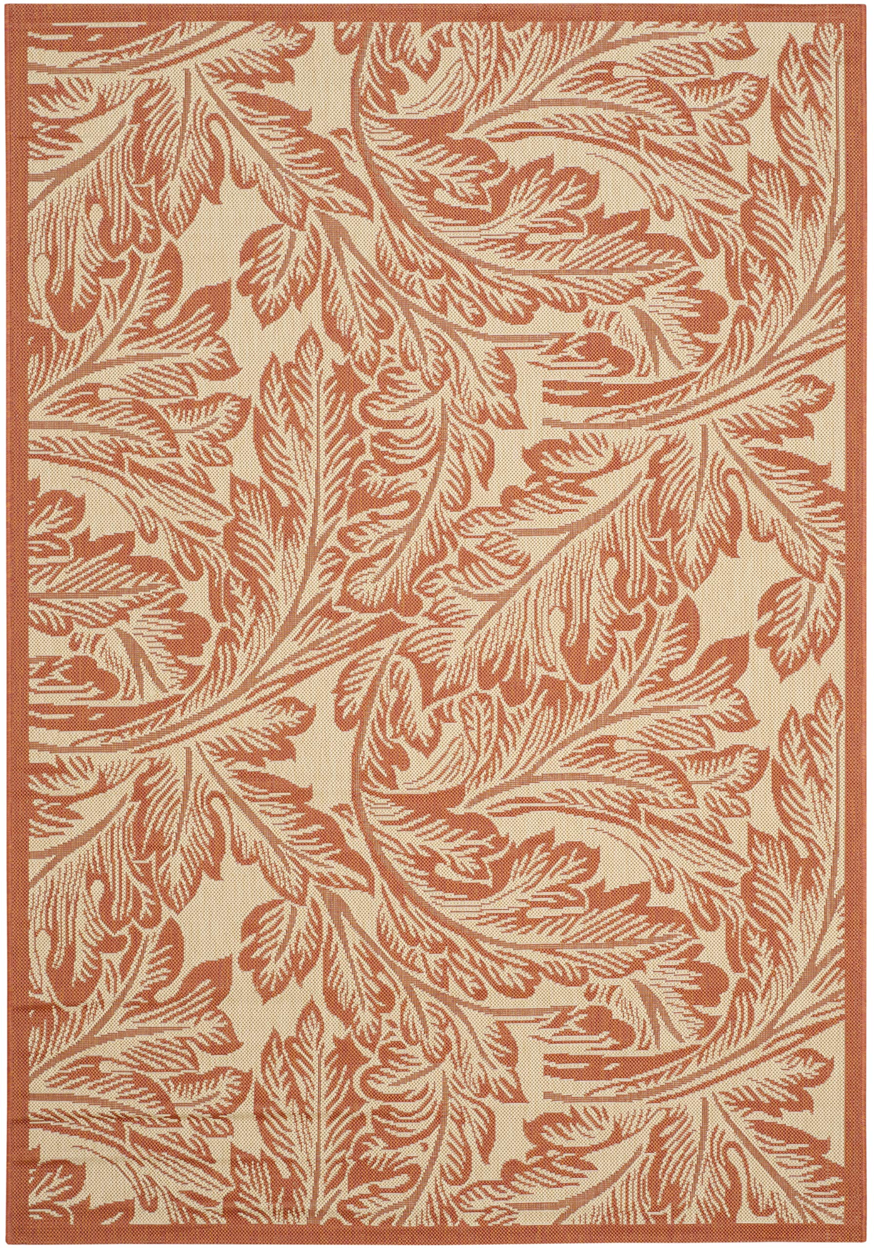 SAFAVIEH Courtyard Collection Accent Rug - 4' x 5'7", Natural & Terra, Non-Shedding & Easy Care, Indoor/Outdoor & Washable-Ideal for Patio, Backyard, Mudroom (CY2996-3201)