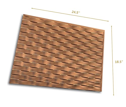 Retro-Art 3D Backsplash Wall Panels for Kitchen, Pack of 10, Geometric Woven Pattern in Bronze Gold, PVC, 24.5 x 18.5, Cover 31.48 sq.ft. 703526