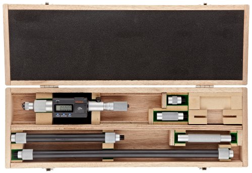 Mitutoyo 339-303 Digimatic Tubular LCD Inside Micrometer, Extension Pipe Type, 8-40" Range, 0.0001" Graduation, +/-0.00092" Accuracy, 5 pcs Extension Pipes