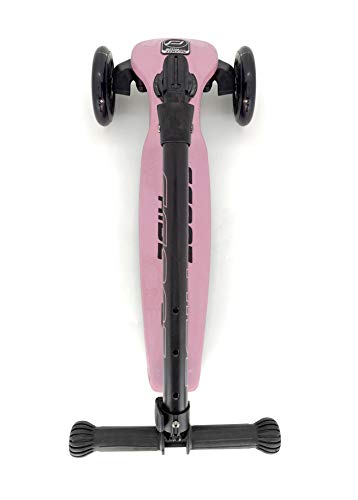 Scoot & Ride - Highwaykick 3 Children Adjustable Wide Deck Standing Scooter Including Safety Pad and LED Wheels (Rose) - for Ages 3-6