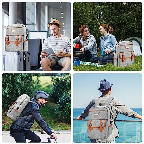 Nicole Miller Travel Laptop Backpack-Business Anti Theft Vintage Backpack with USB Charging Port-Water Resistant Computer Bag