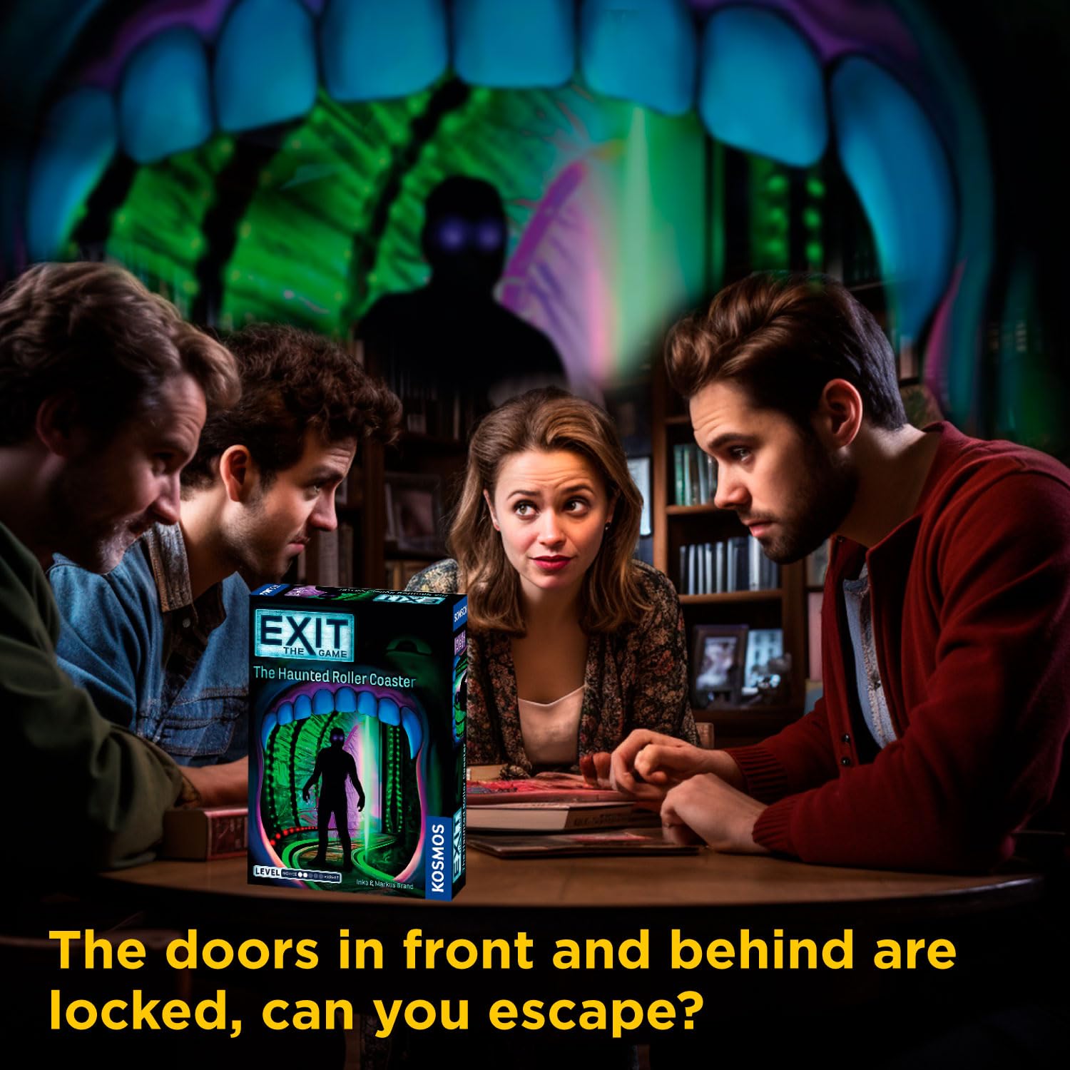 Exit: The Haunted Roller Coaster | Exit: The Game - A Kosmos Game from Thames & Kosmos | Family-Friendly, Card-Based at-Home Escape Room Experience for 1 to 4 Players, Ages 10+