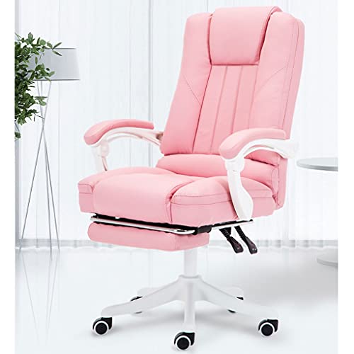 Ergonomic Executive Office Chair Artificial Leather High-Back Desk Chair with Lumbar Support Armrest Swivel Task Chair Desk Chairs (Color : Off-White)