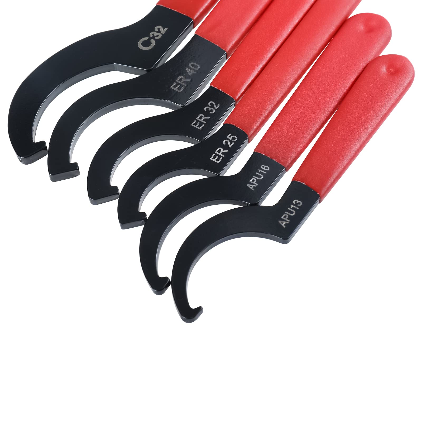 LynTorin 6pcs Coilover Adjustable Steel Spanners Wrench Hook Tool For Suspension System and Shock Adjustments