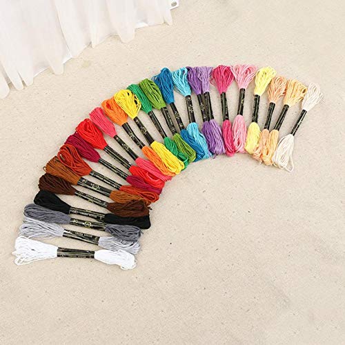 Embroidery Floss Thread Rainbow Color Cross Stitch Threads Friendship Bracelet String DIY Handmade Craft Premium Multi-Colored Floss (100)