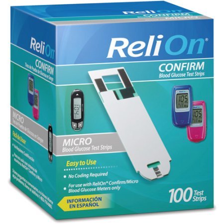 ReliOn Confirm/micro Blood Glucose Test Strips 100 count /Model: 712100
